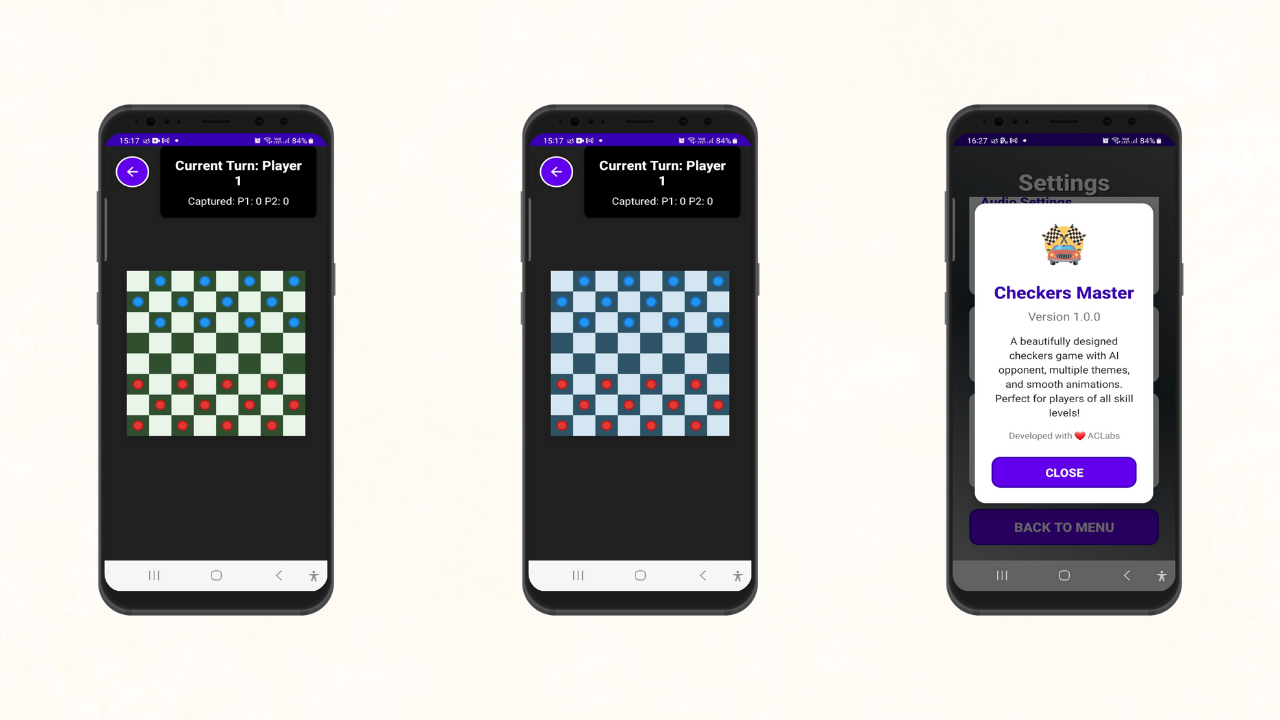 Checkers Master – Offline Board Game with AI & PVP | Dynamic UI ...