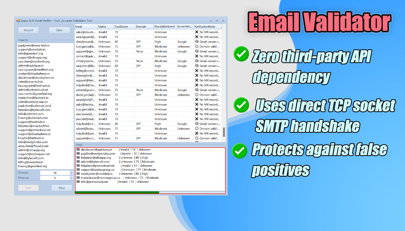 Super Bulk Email Verifier – Fast & Accurate Validation Tool by IonicStudio