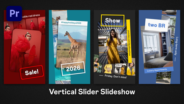 Vertical Slider Slideshow | Premiere Pro, Premiere Pro Templates ...