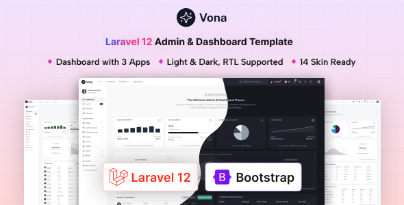 Vona - Laravel 12 Minimal Admin & Dashboard Template by coderthemes