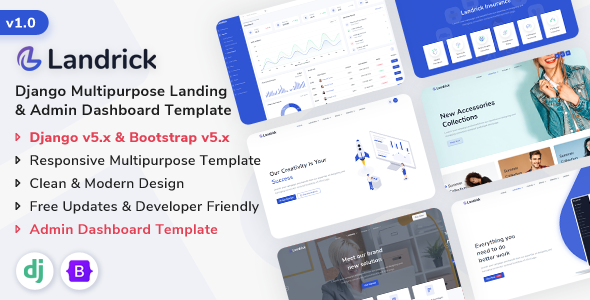 Landrick - Multipurpose Landing & Admin Dashboard Django Template by ...