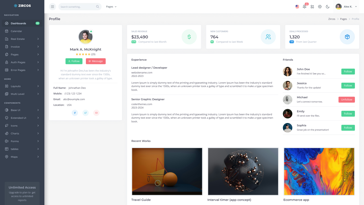 Zircos - Figma Admin & Dashboard Template by coderthemes | ThemeForest