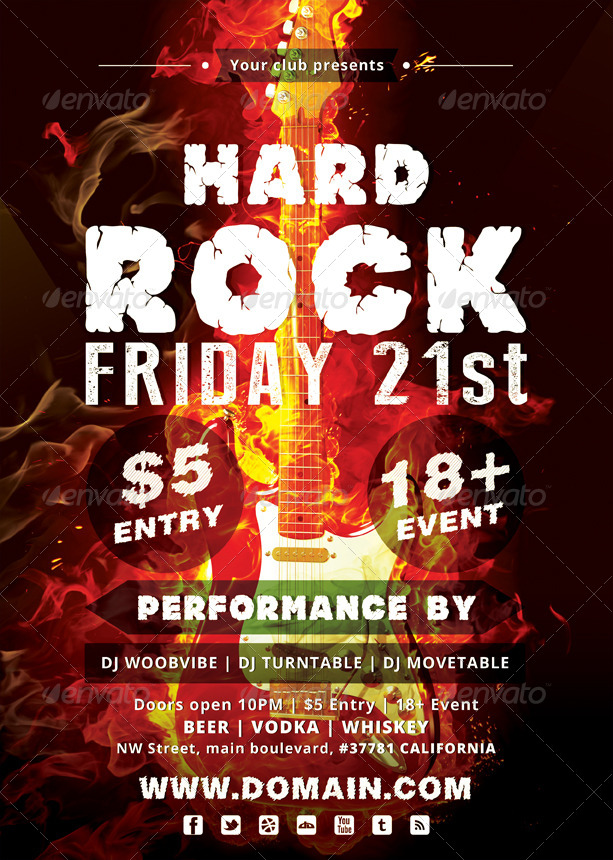 Hard Rock - Flyer, Print Templates | GraphicRiver