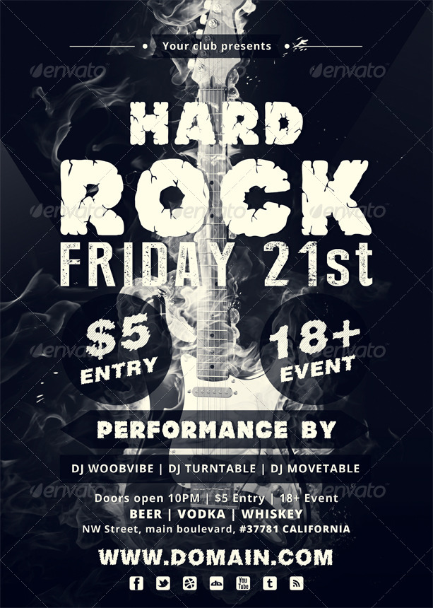 Hard Rock - Flyer, Print Templates | GraphicRiver