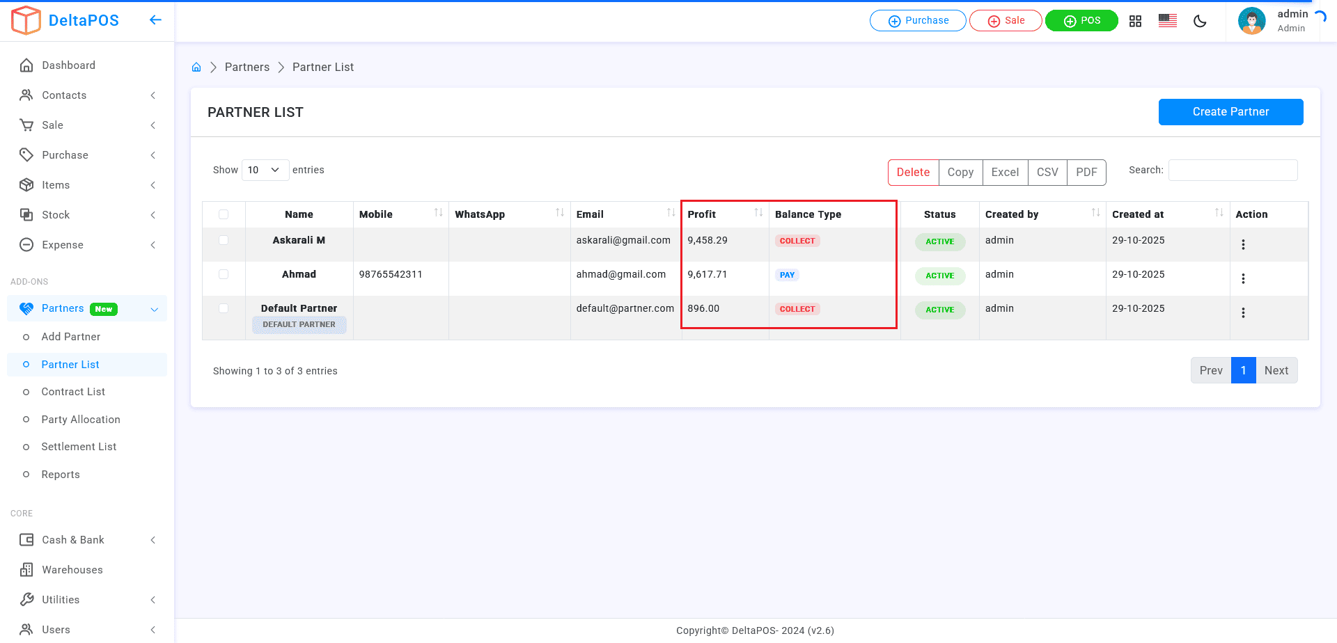 Partnership Module for Delta POS – Partner Profit Sharing & Contract Management Addon by webmagics