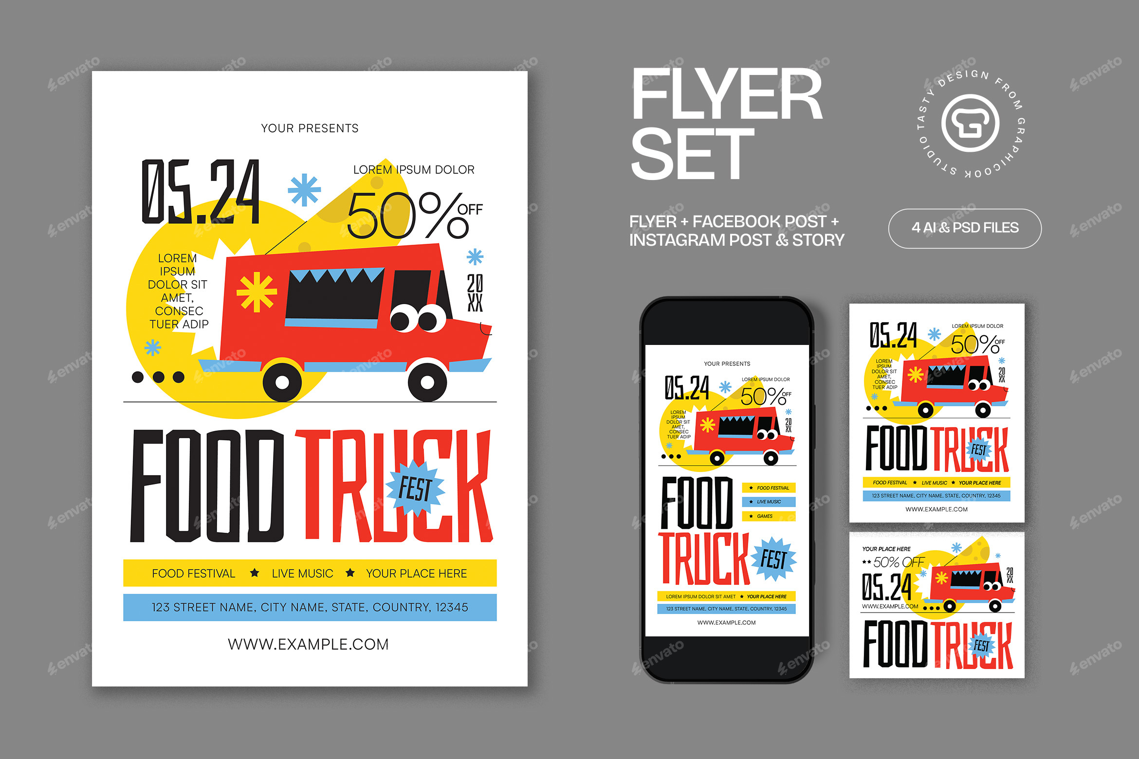 Food Truck Festival Flyer, Print Templates | GraphicRiver