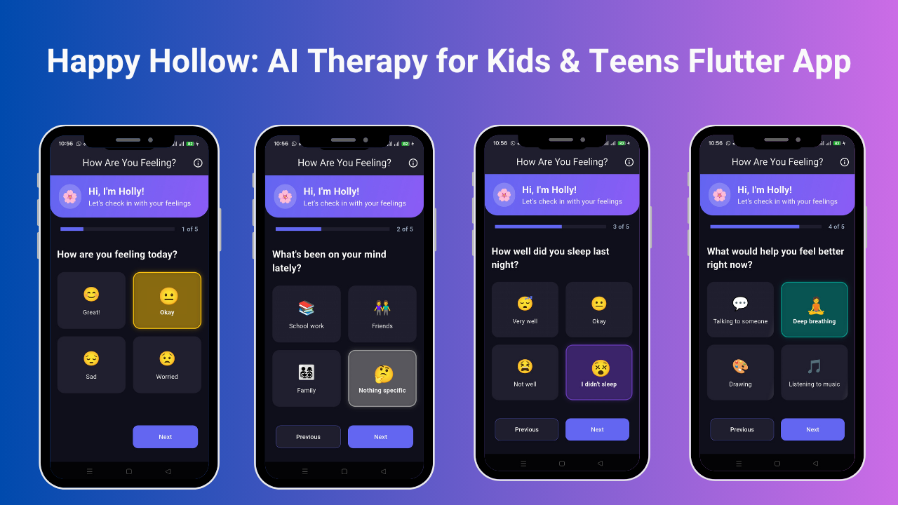 Happy Hollow – AI Therapy for Kids & Teens Flutter App | AI Therapist ...