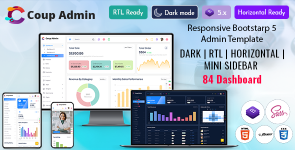 Coup - Bootstrap Admin Dashboard HTML Template by multipurposethemes