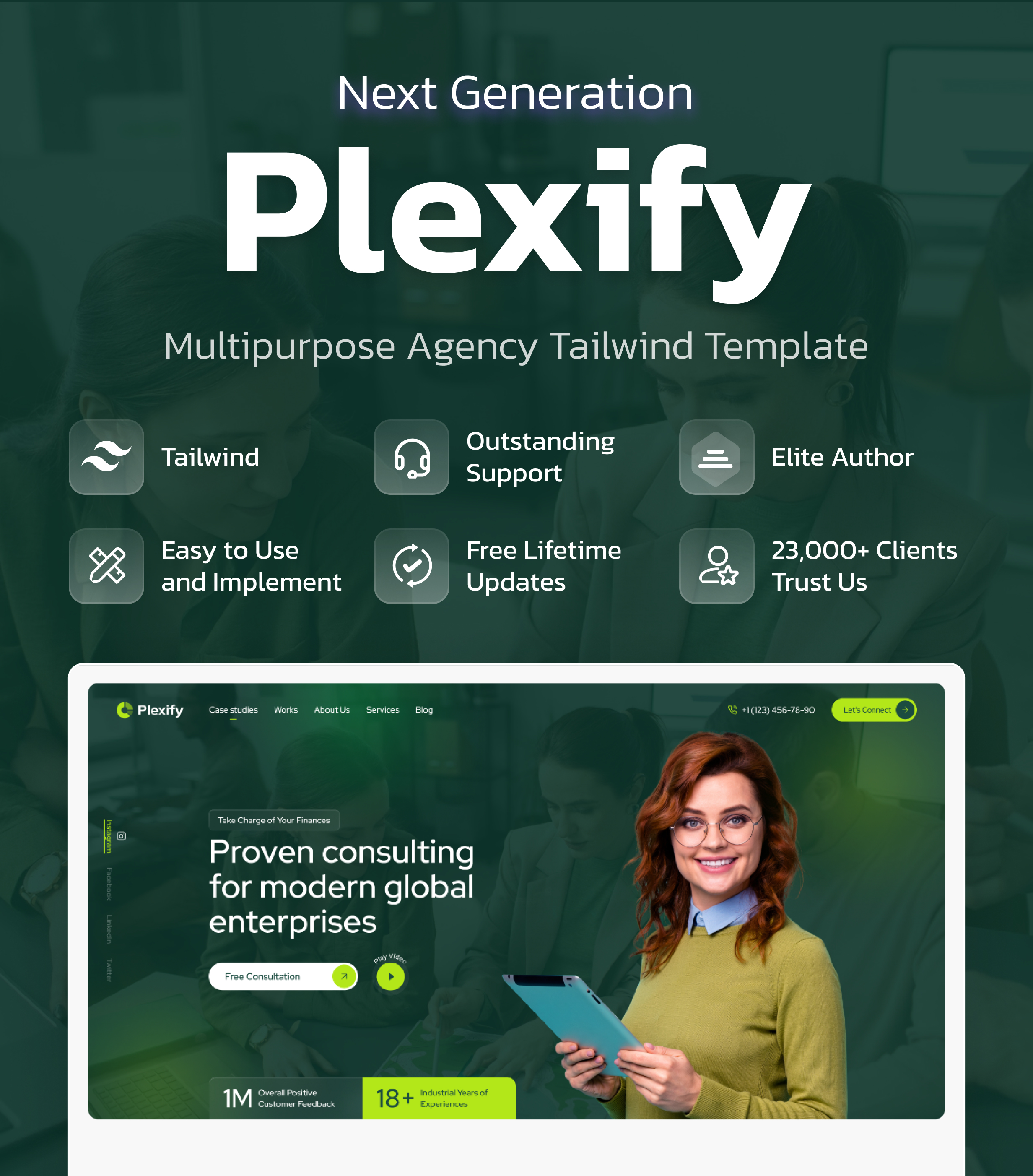 Plexify - Consulting Agency Tailwind CSS Template by DexignZone ...