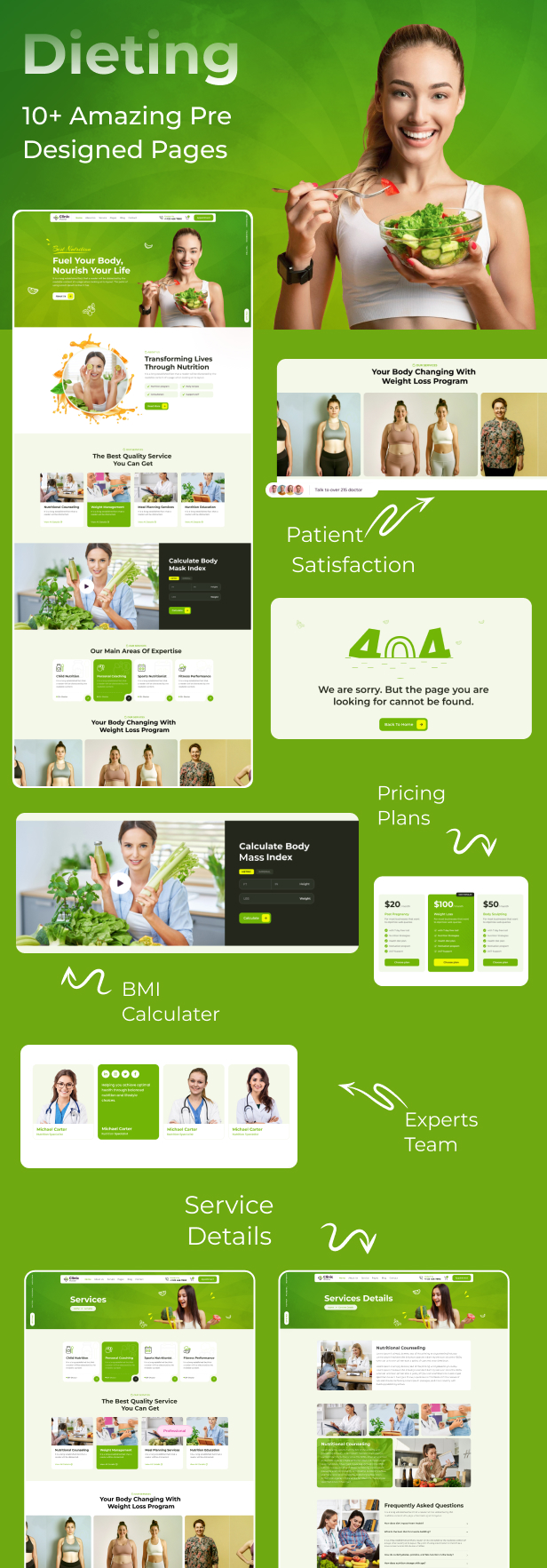 ClinicMaster - Diet & Nutrition Tailwind CSS Template by DexignZone