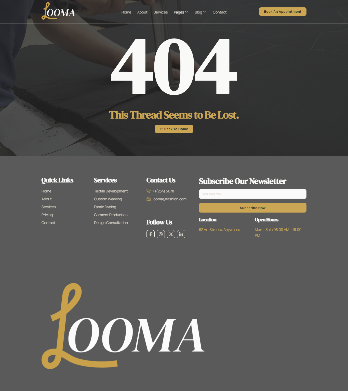 Looma - Textile Garment Industry Elementor Template Kit by sparklethings