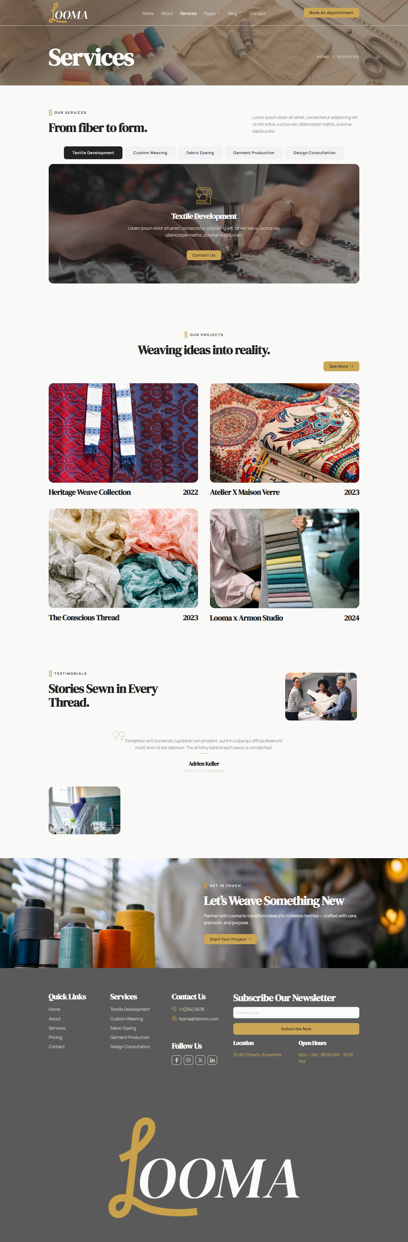 Looma - Textile Garment Industry Elementor Template Kit by sparklethings