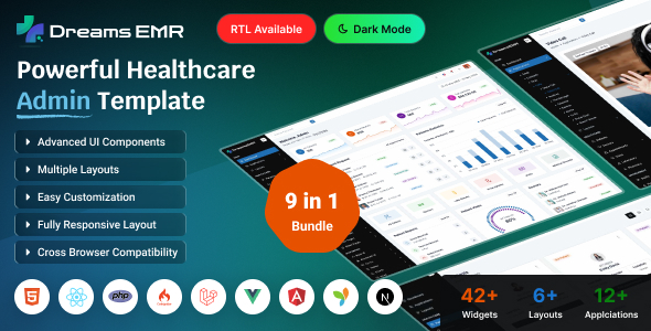 Dreams EMR - Advanced Healthcare, Hospital & EMR Admin Dashboard (React ...