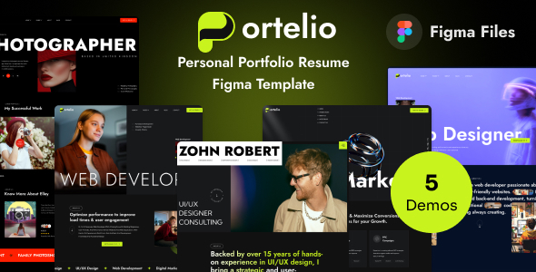 Portelio - Personal Portfolio Figma Template by DesignCurved | ThemeForest