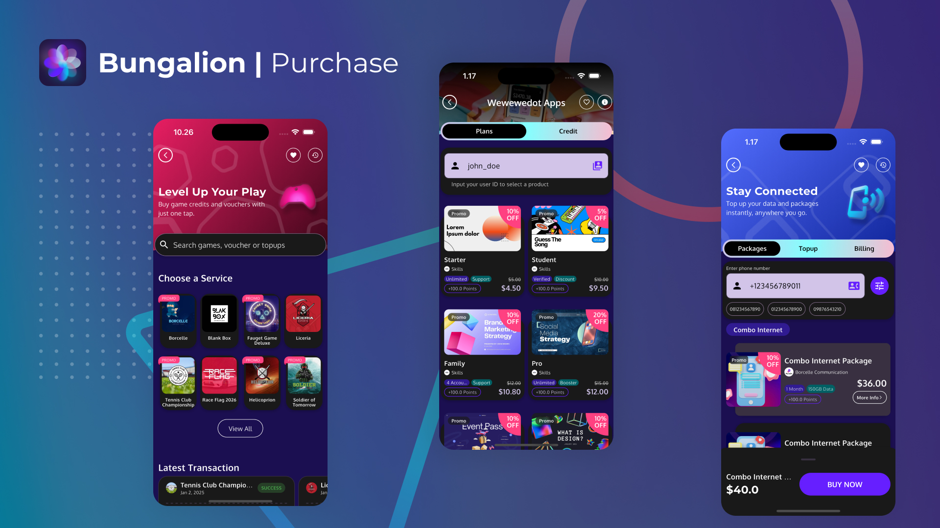 Bungalion - Flutter eWallet and Digital Store App Template by ilhammeidi