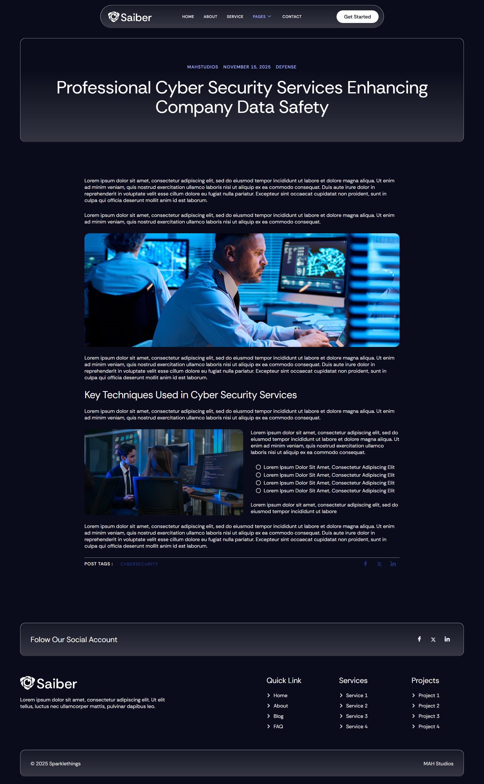 Saiber - Cyber Security Service Elementor Template Kit by sparklethings