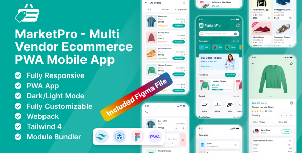 MarketPro – eCommerce App Template (Tailwind CSS + PWA) With Figma UI by wowtheme7