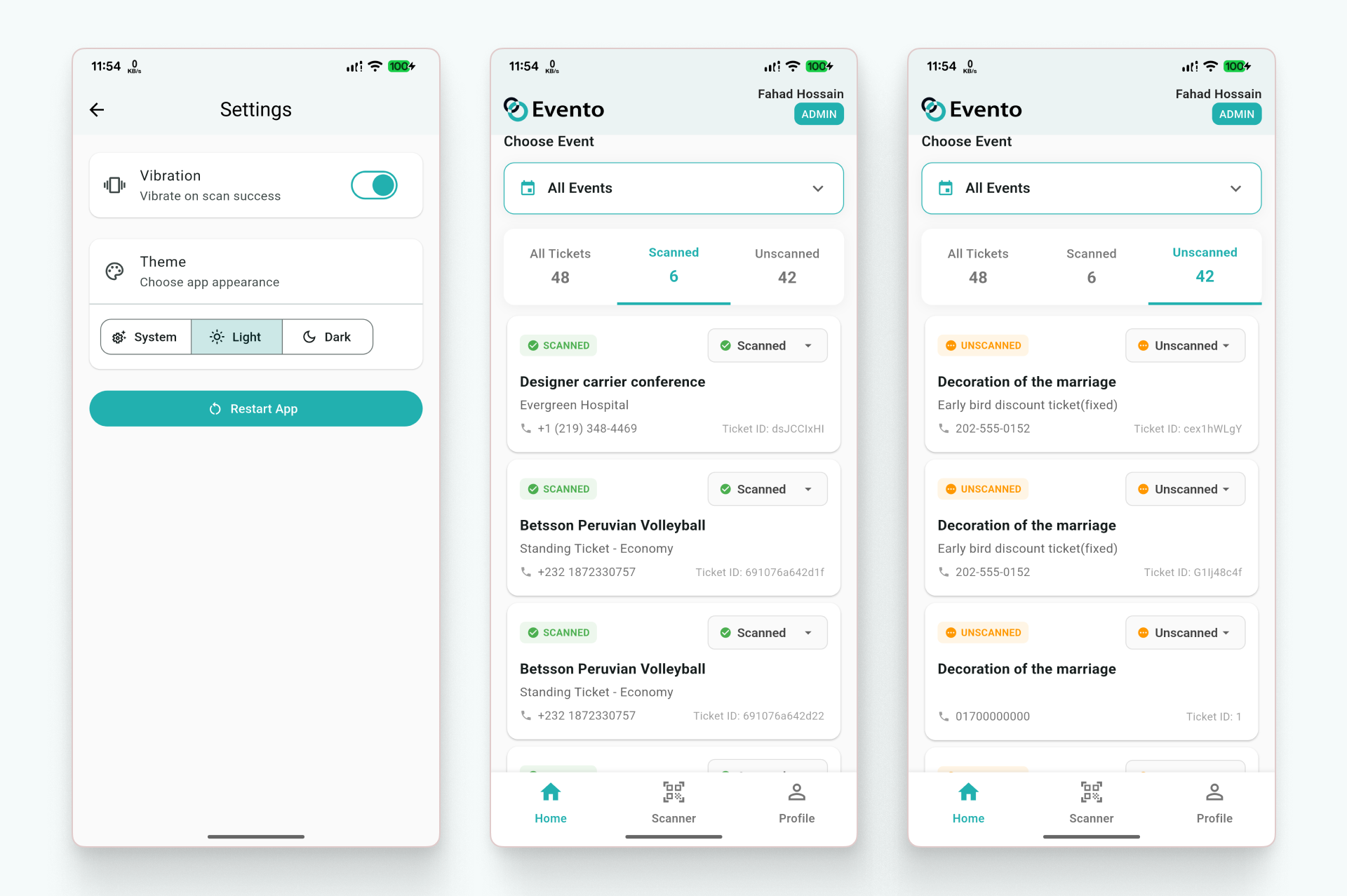 Evento - Ticket Scanner Mobile App - Event Ticket Selling Marketplace ...