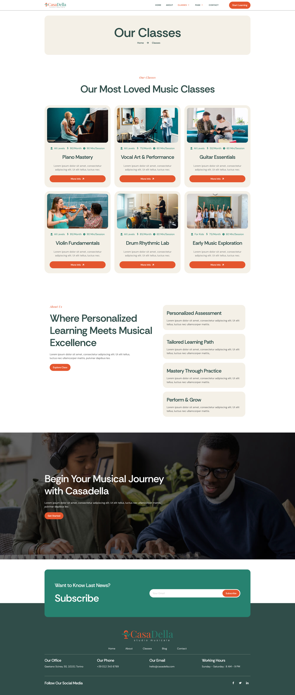 CasaDella - Music School Elementor Template Kit by sparklethings ...