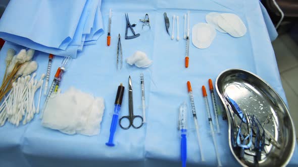 Accessories for eye surgery. Kit for doctor ophthalmologist in ...