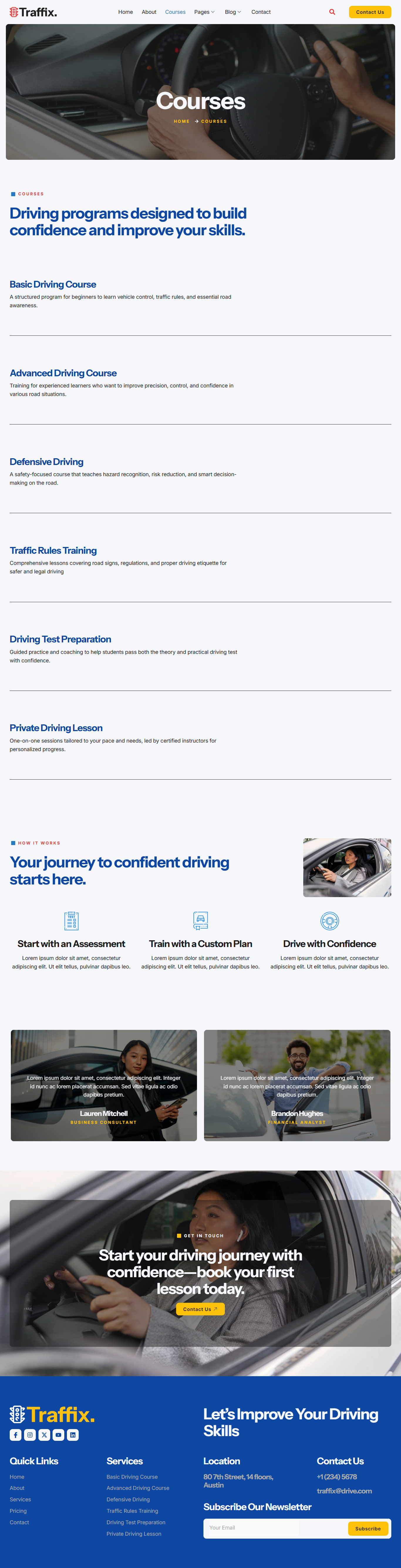 Traffix - Driving Course & Traffic School Elementor Template Kit by sparklethings