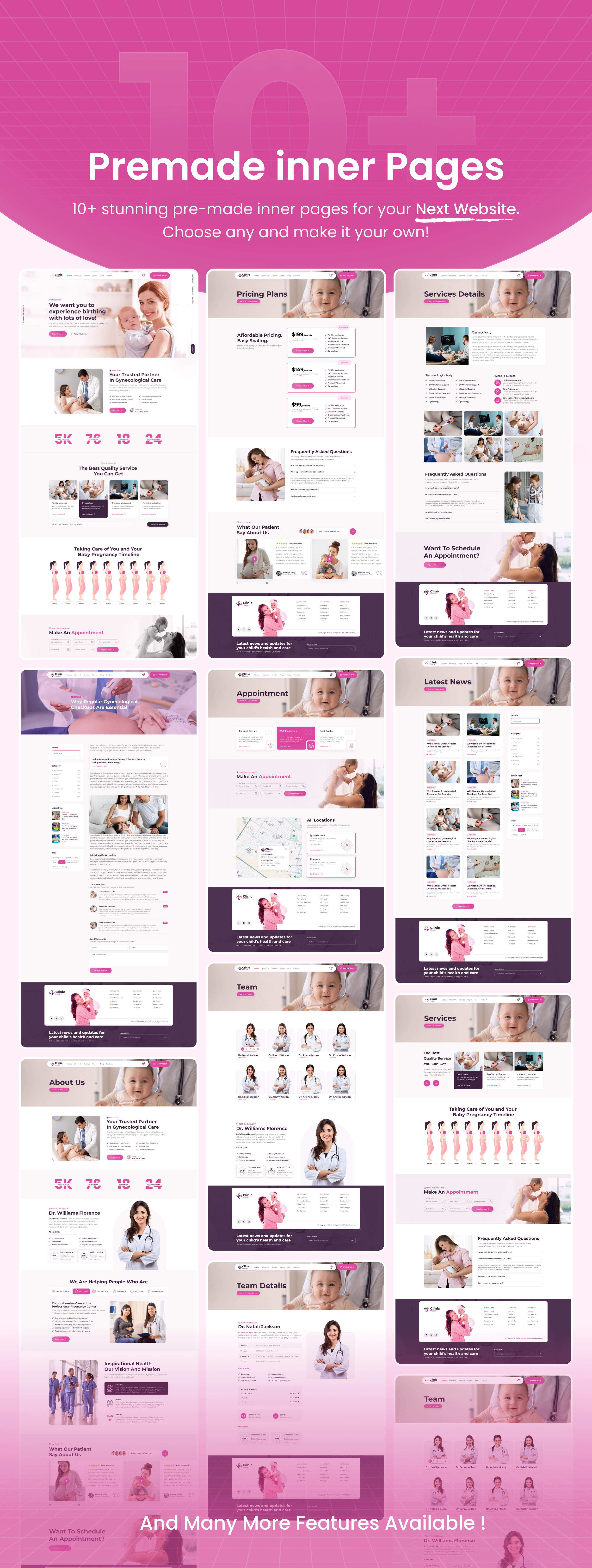 ClinicMaster - Gynecology & Women's Health Tailwind CSS Template by DexignZone