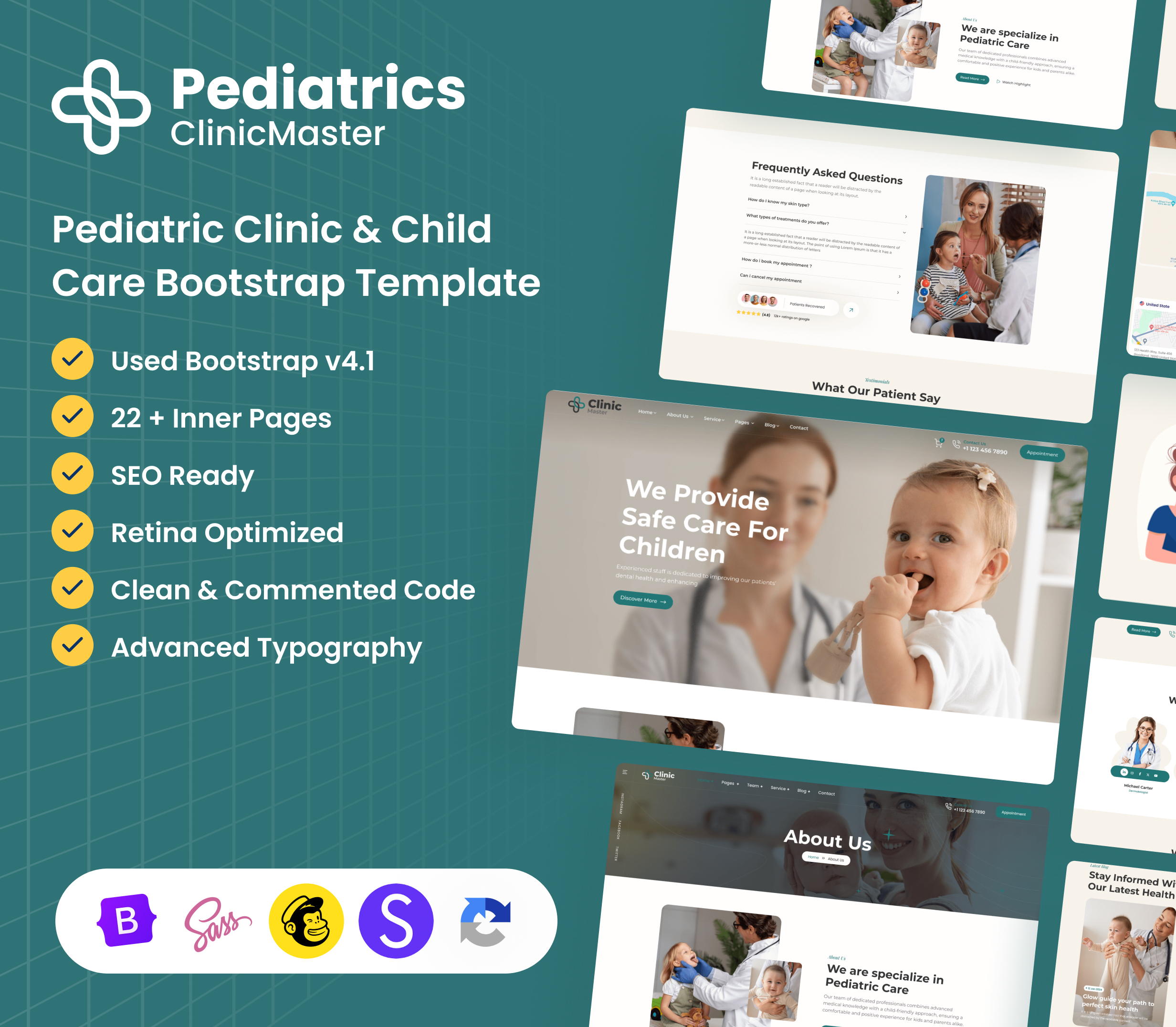 ClinicMaster - Pediatrics & Child Care Bootstrap Template by DexignZone
