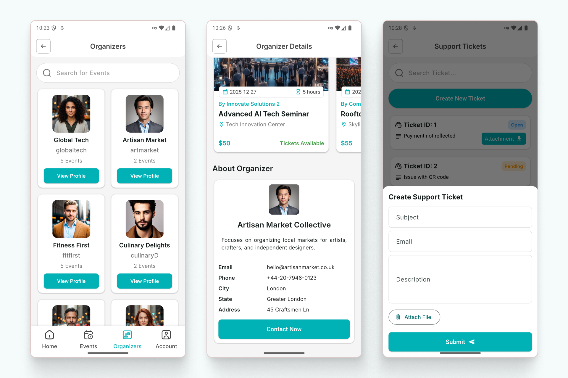 Evento - Event Ticket Selling Flutter Mobile App UI Kit for Customers ...