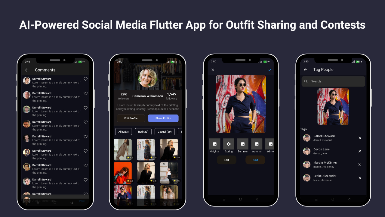 AI-Powered Social Media Flutter App for Outfit Sharing and Contests ...