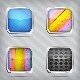 Set of Empty Icons on a Striped Background, Vectors | GraphicRiver