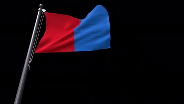 Flag Of Catania City (Italy) With Alpha Channel 4K, Motion Graphics