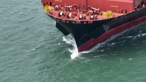 Container Ship Bow in the Ocean Aerial View, Stock Footage | VideoHive