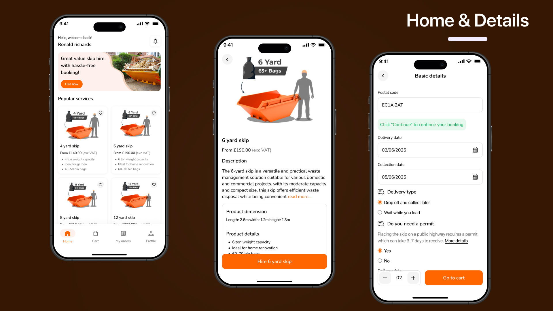 EasySkip – Skip Hire & Waste Collection Flutter App UI Template by ...