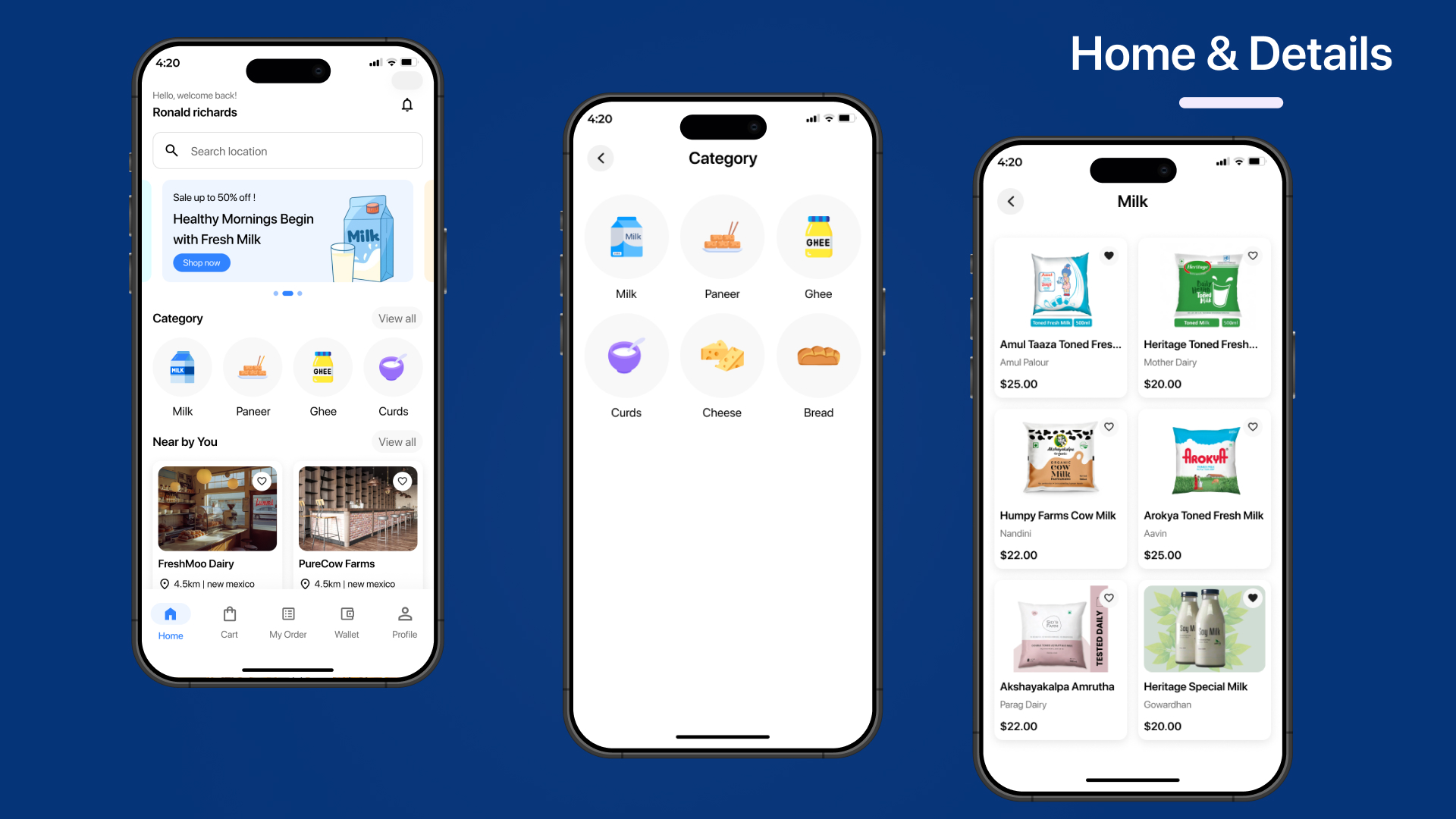 FreshDairy – Milk Delivery & Daily Essentials Flutter App UI Template ...