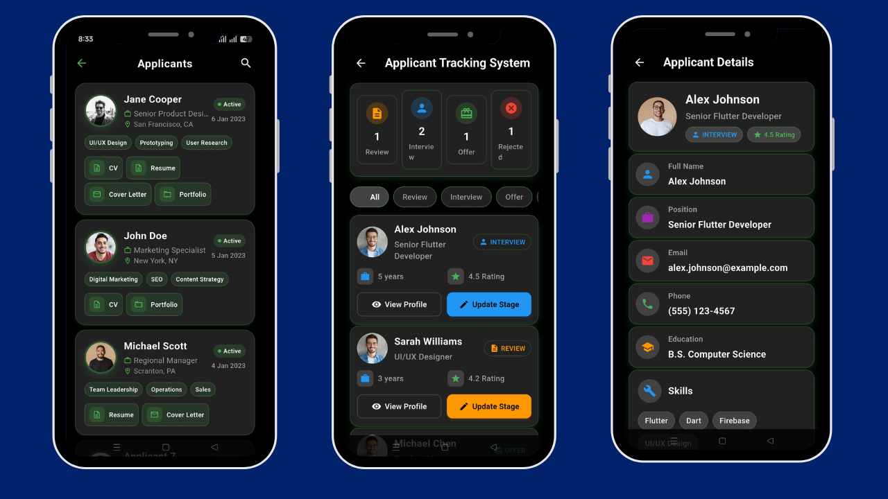 Recruitment Swipe Flutter App UI Kit | Job Finder App | Job Search App ...