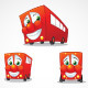 Vector Red Bus Mascot, Vectors | GraphicRiver