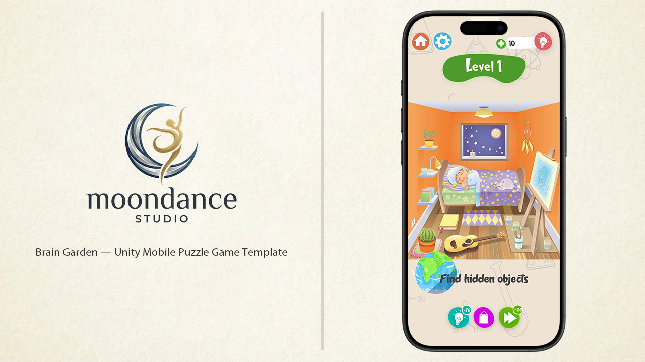 Brain Garden - Unity Mobile Puzzle Game Template (Android + iOS + AdMob ...