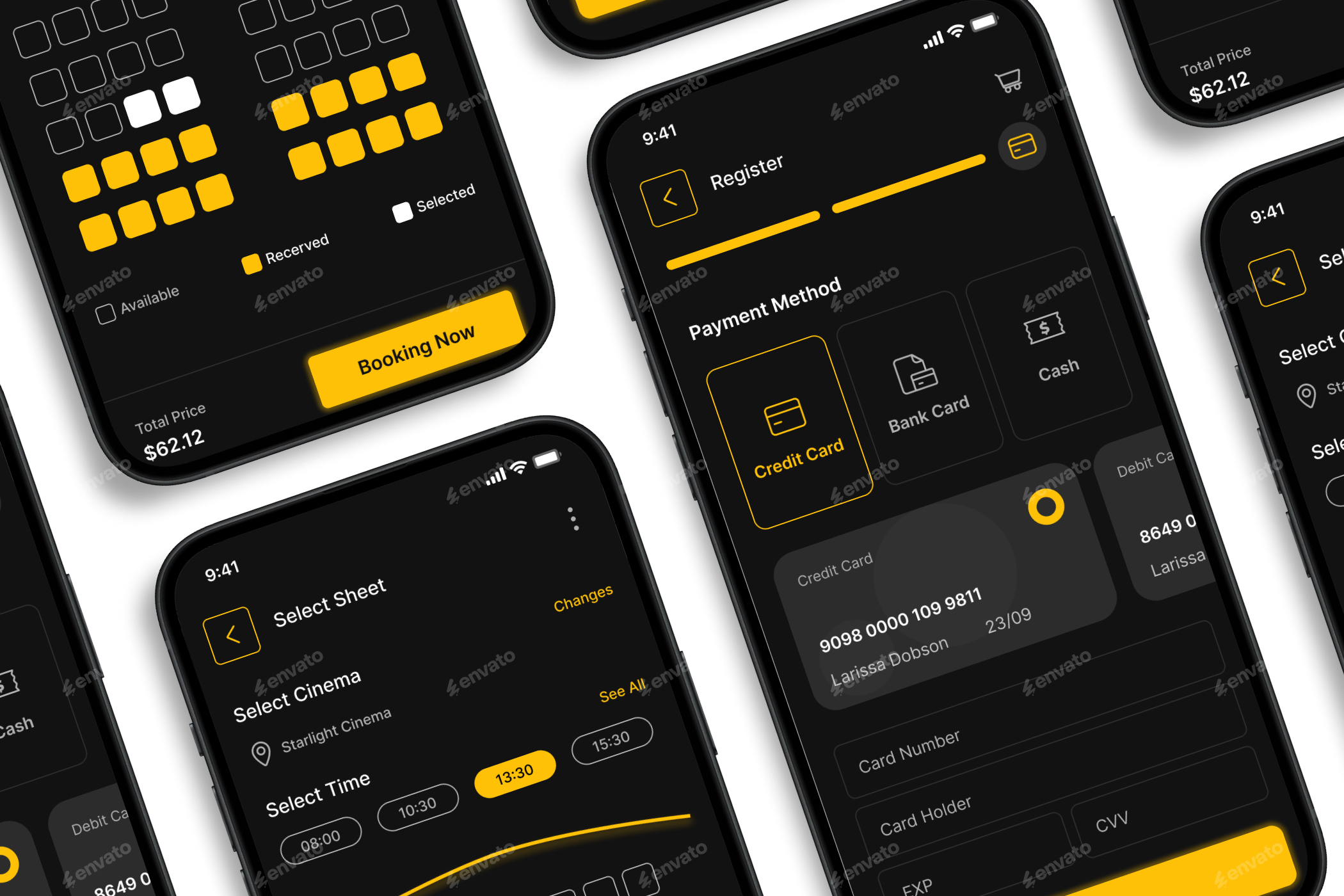 Cinema Booking - Mobile App UI Kit, Web Elements | GraphicRiver