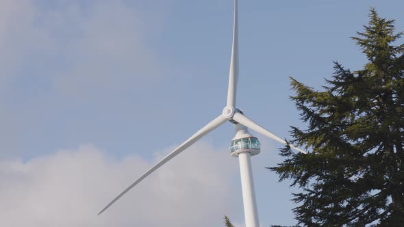 Wind Turbine on Top of Grouse Mountain During Cloudy Winter Season ...