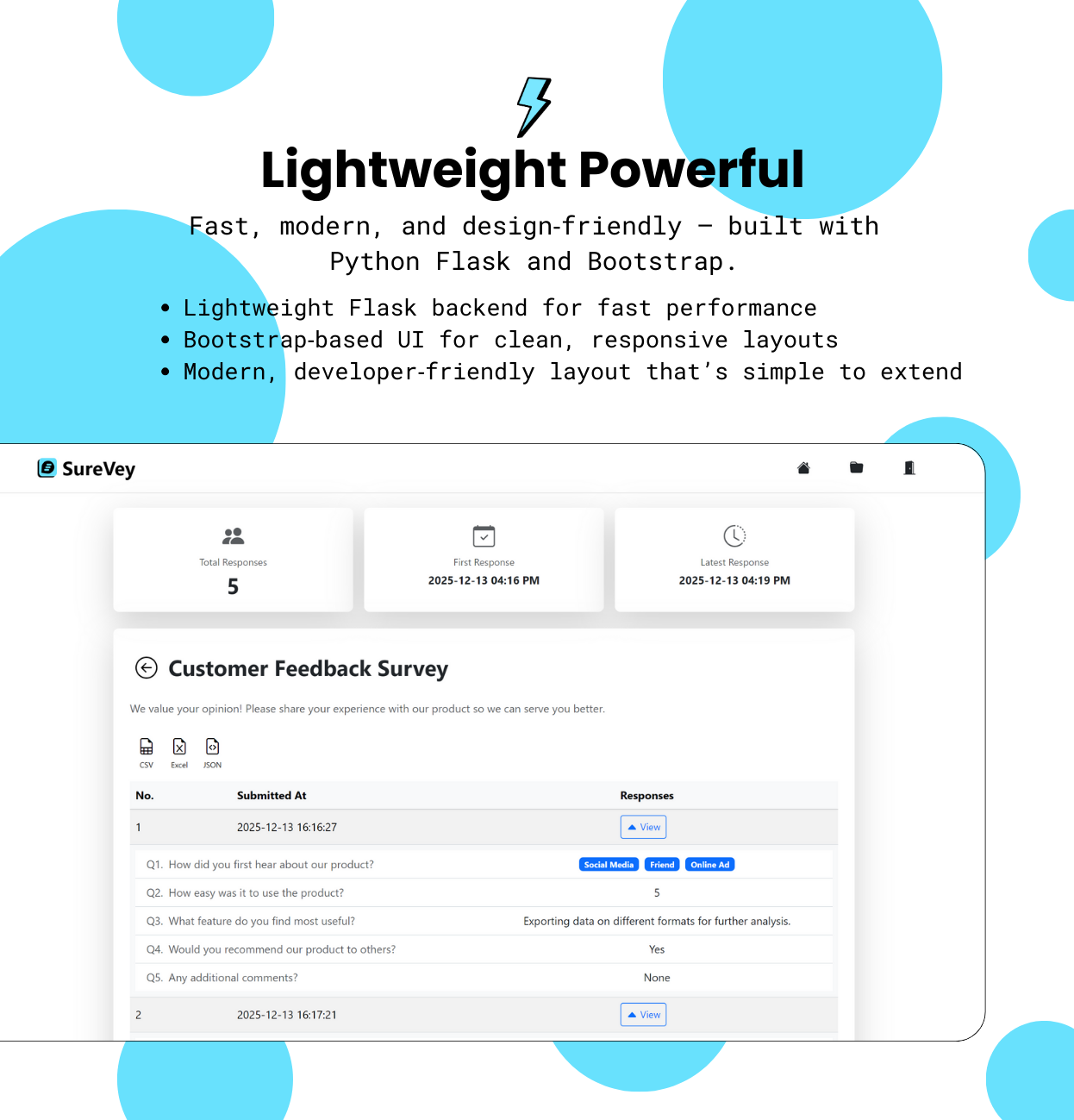 SureVey: Python Flask Survey Builder with Bootstrap UI by koala-dev