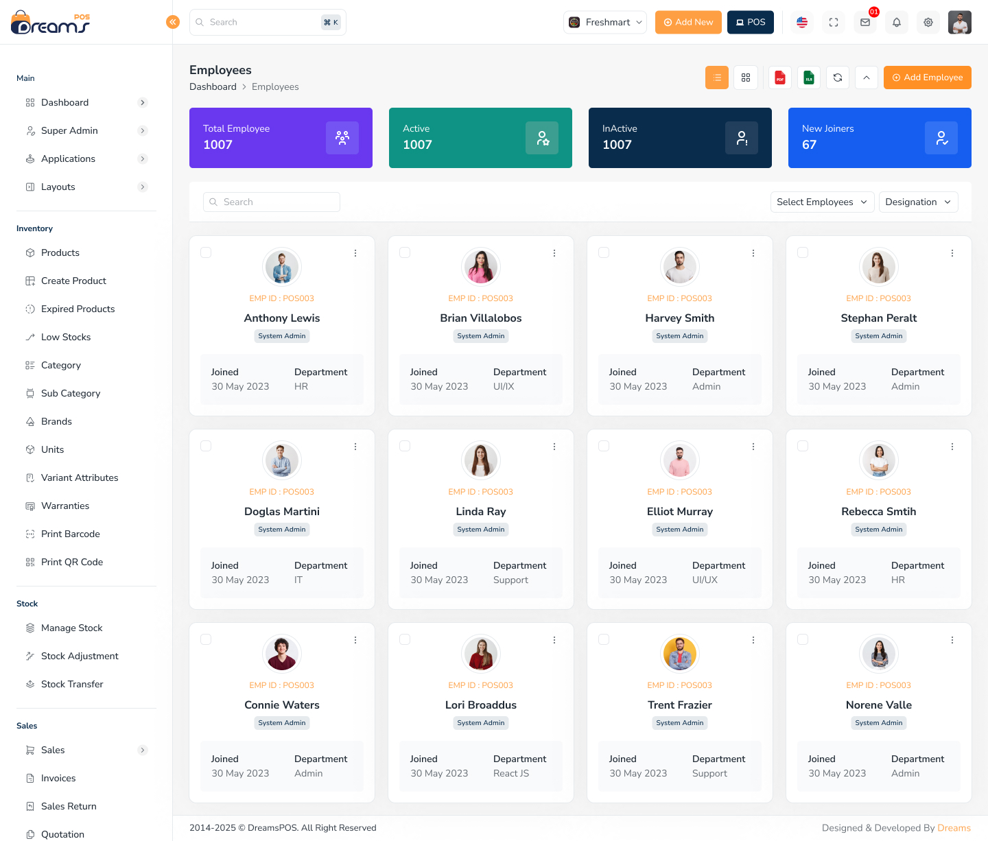 DreamsPOS - Food & Retail POS Inventory Admin Dashboard (React, Vue ...