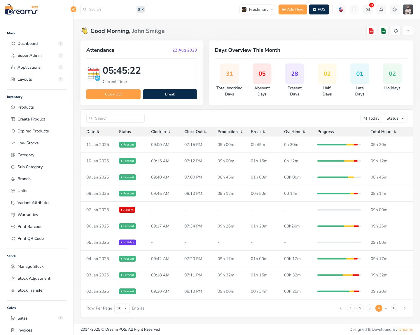 DreamsPOS - Food & Retail POS Inventory Admin Dashboard (React, Vue ...