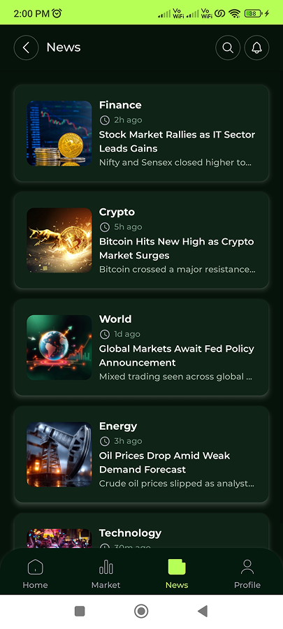 MarketPulse – Modern Stock Market & Trading App UI Template | React ...