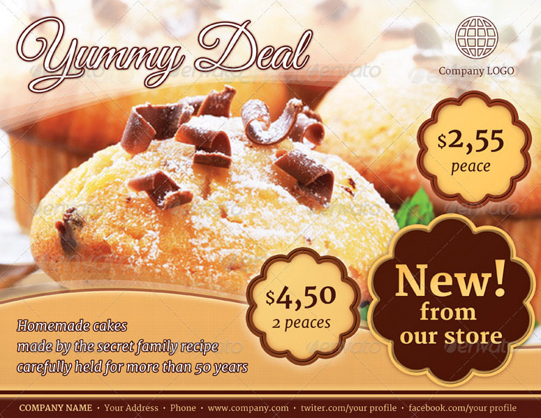 Cake Flyer Set, Print Templates | GraphicRiver