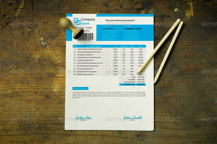Invoice Blue Style, Print Templates | GraphicRiver