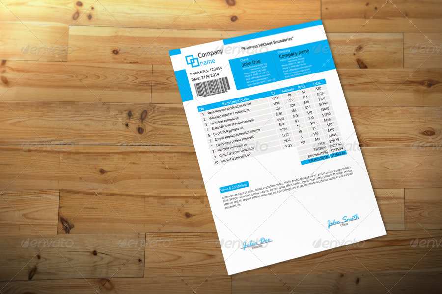 Invoice Blue Style, Print Templates | GraphicRiver