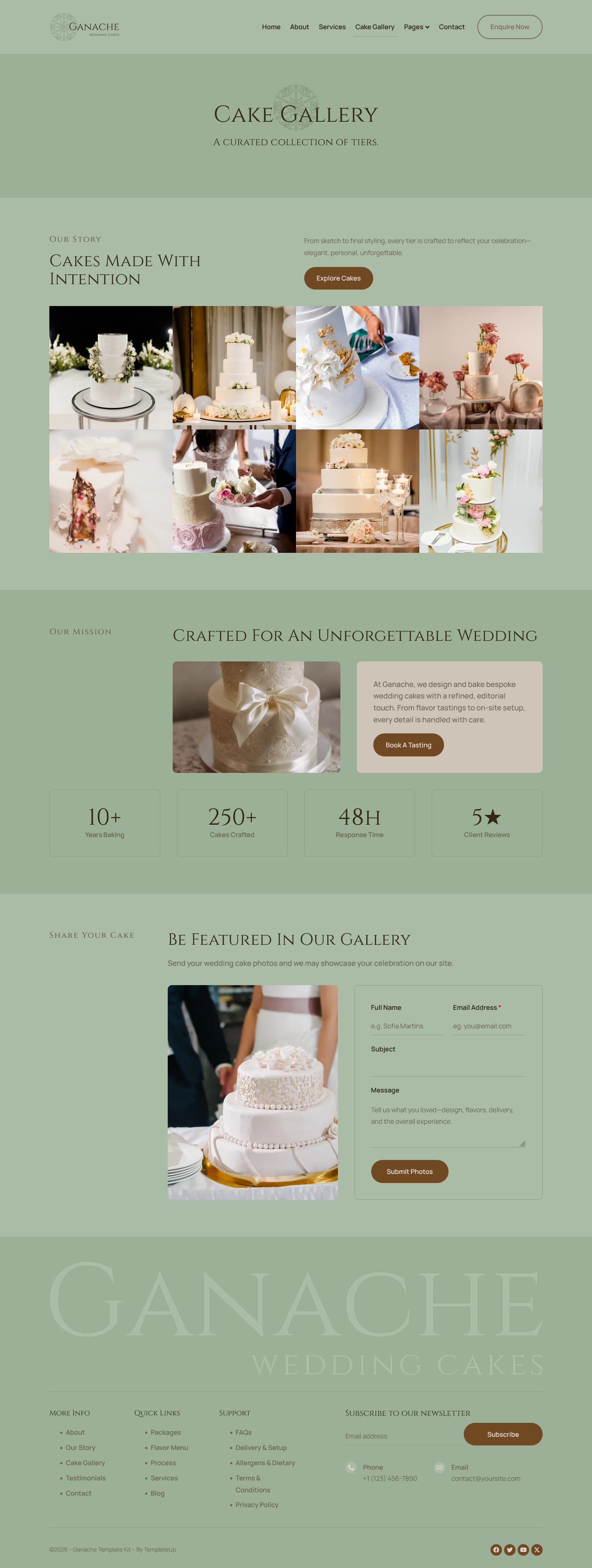 Ganache – Wedding Cake Bakery Elementor Template Kit by TemplateUp-Pro