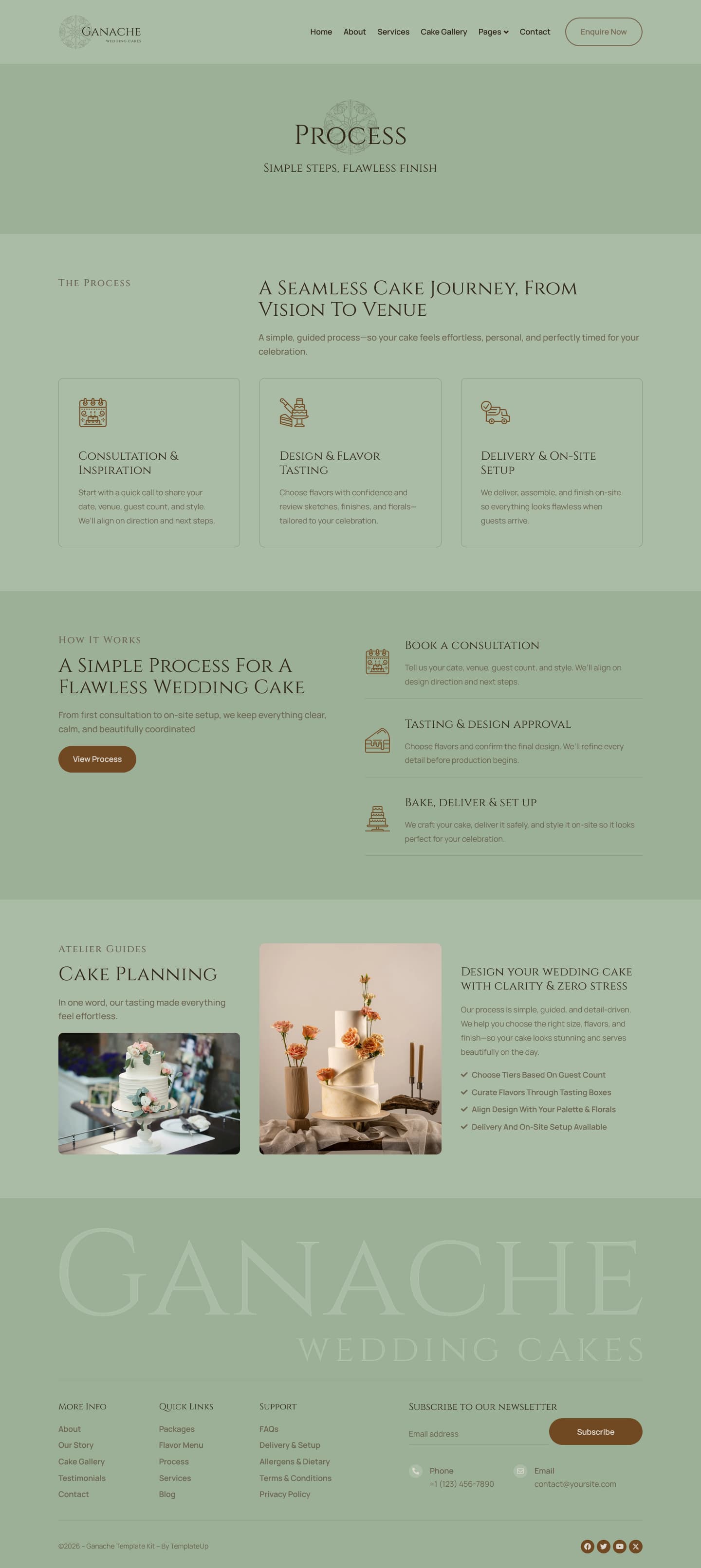 Ganache – Wedding Cake Bakery Elementor Template Kit by TemplateUp-Pro