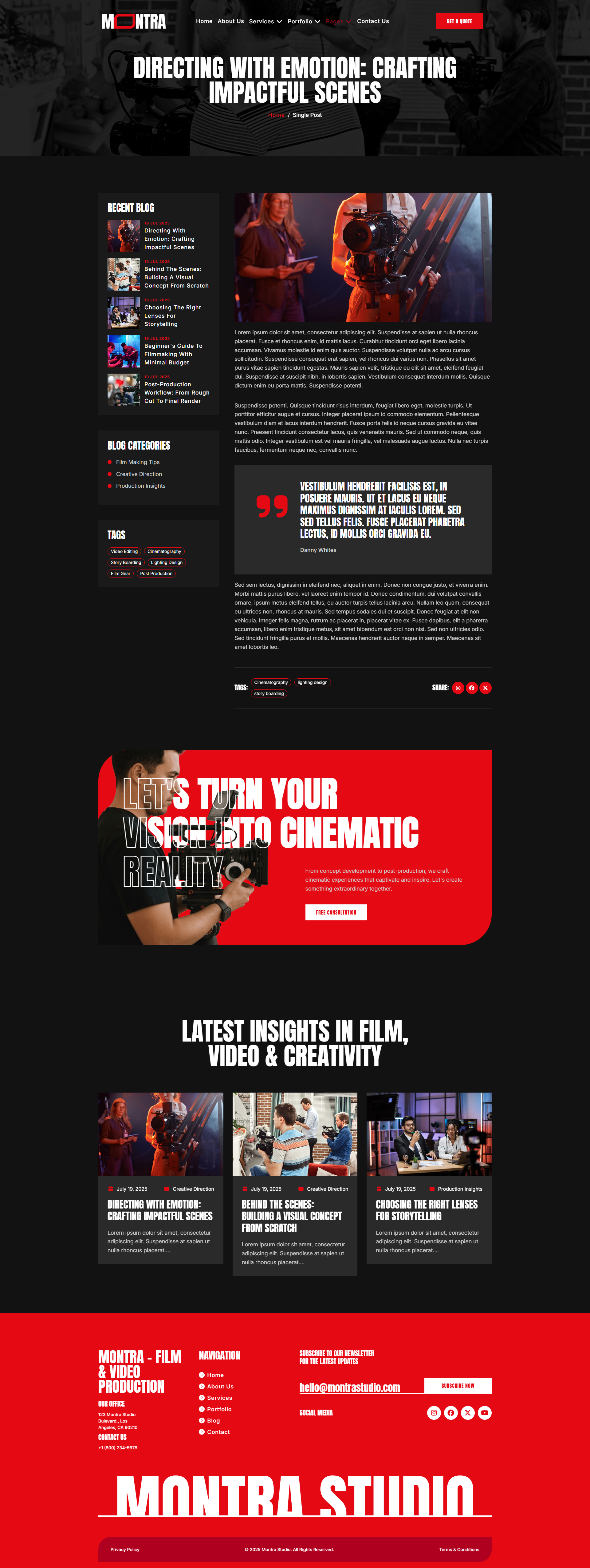 Montra - Film & Video Production HTML Bootstrap Template by Fox_Creation