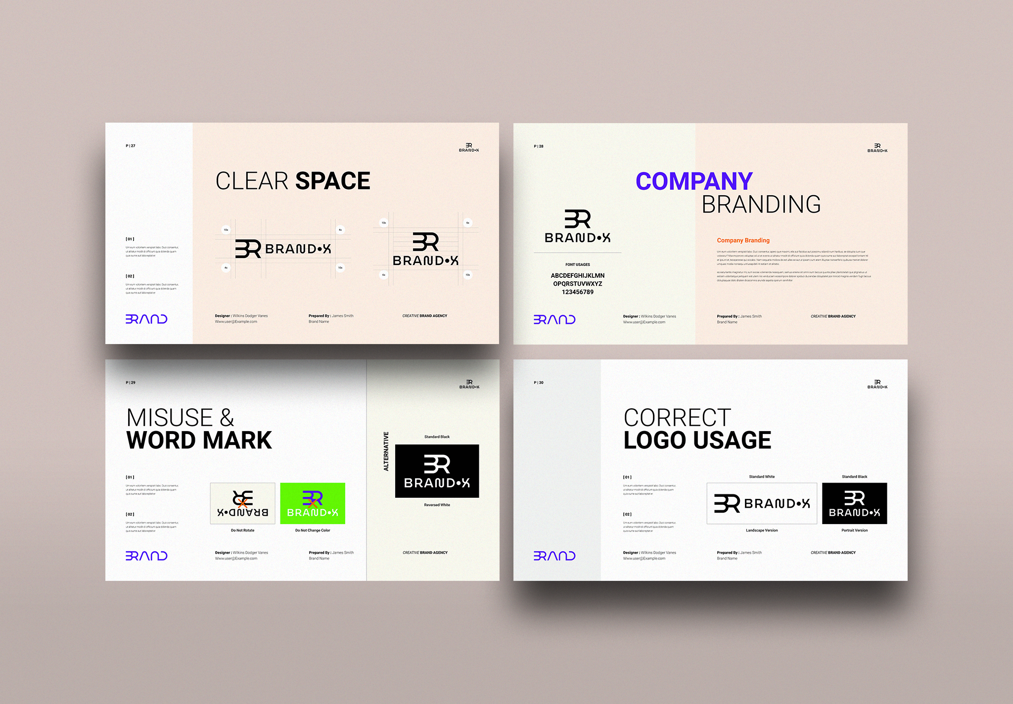 Brand Guideline PowerPoint Presentation Template, Presentation Templates